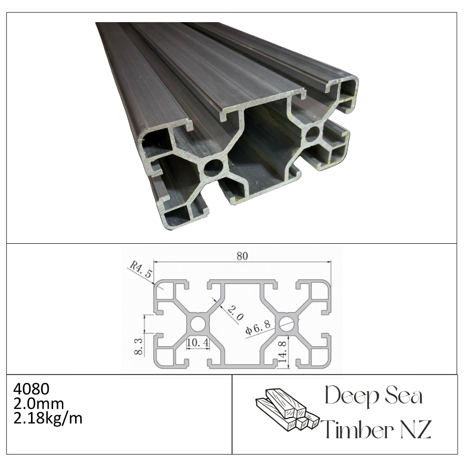 4080 Aluminum Extrusion - T Slot (Price per meter) – Deep Sea Timber
